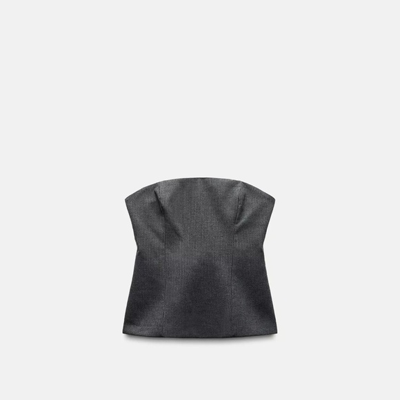 Zara | Tops | Zara Black Strapless Bustier Top Night Out | Poshmark